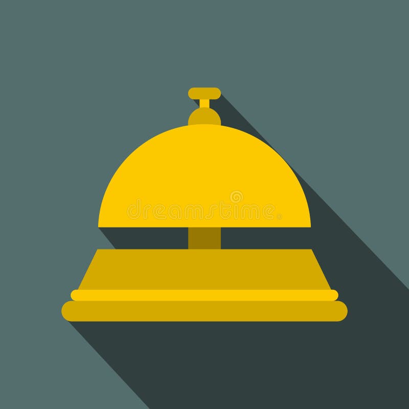 Reception bell flat icon stock illustration. Illustration of alarm ...