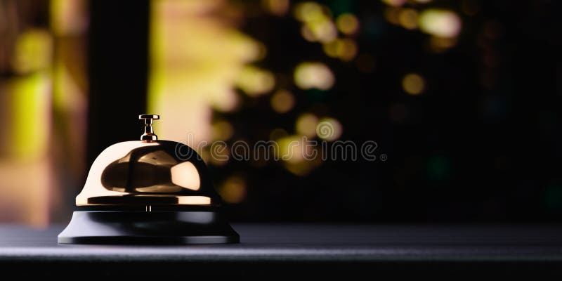 Reception bell golden stock illustration. Illustration of bell - 100968111