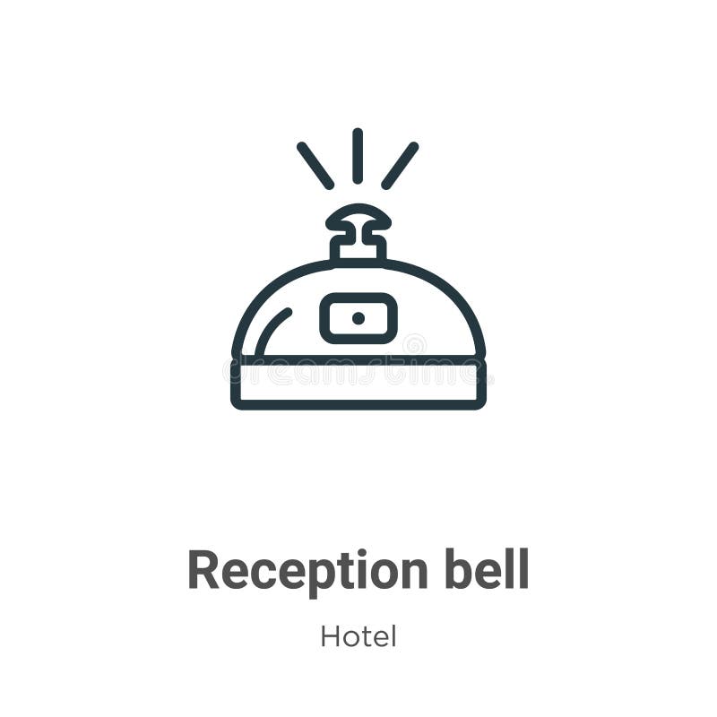 Reception Bell Outline Vector Icon. Thin Line Black Reception Bell Icon ...