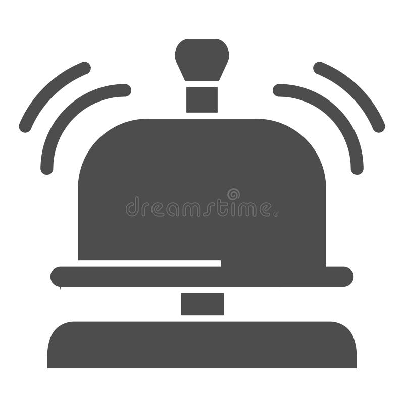 Reception Bell Solid Icon. Hotel Bell Vector Illustration Isolated on ...