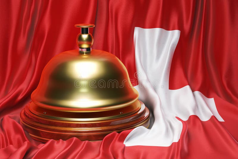 Reception Bell on the Swiss Flag Background, 3D Rendering Stock ...