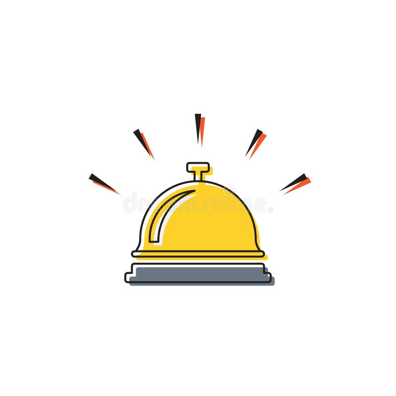 Reception Bell Vector Icon Symbol Isolated on White Background Stock ...