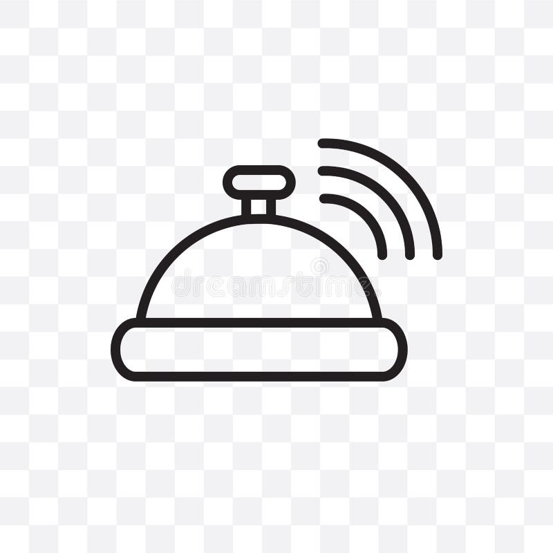 Reception Bell Vector Linear Icon Isolated on Transparent Background ...
