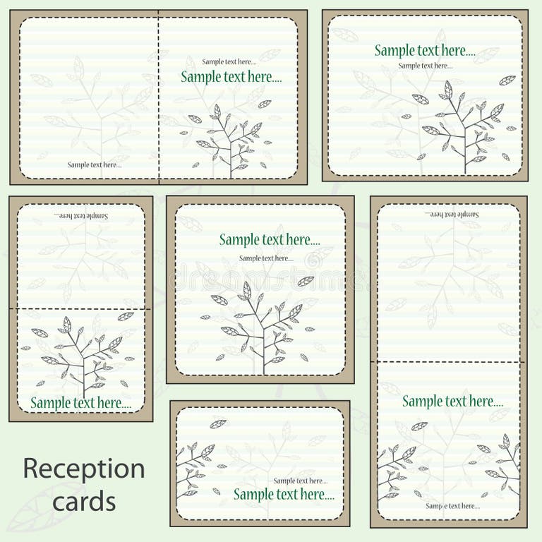 Reception card set stock vector. Illustration of card - 8749794