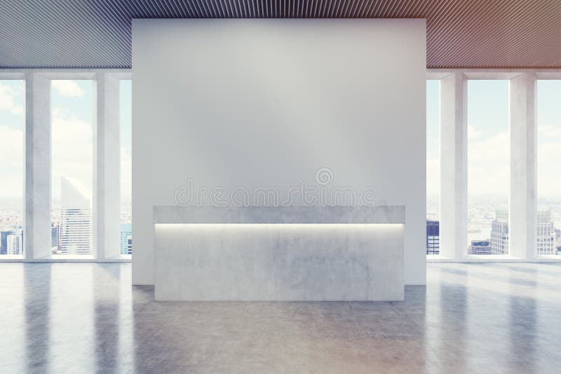 Reception Counter, Corridor, Wide Shades, Toned Stock Illustration ...