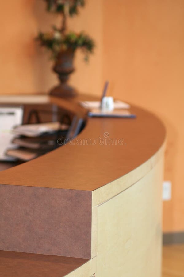 Reception desk stock photo. Image of wood, inside, office - 3558128