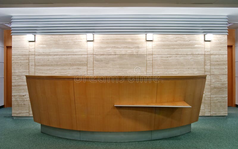 Reception desk stock photo. Image of wood, inside, office - 3558128