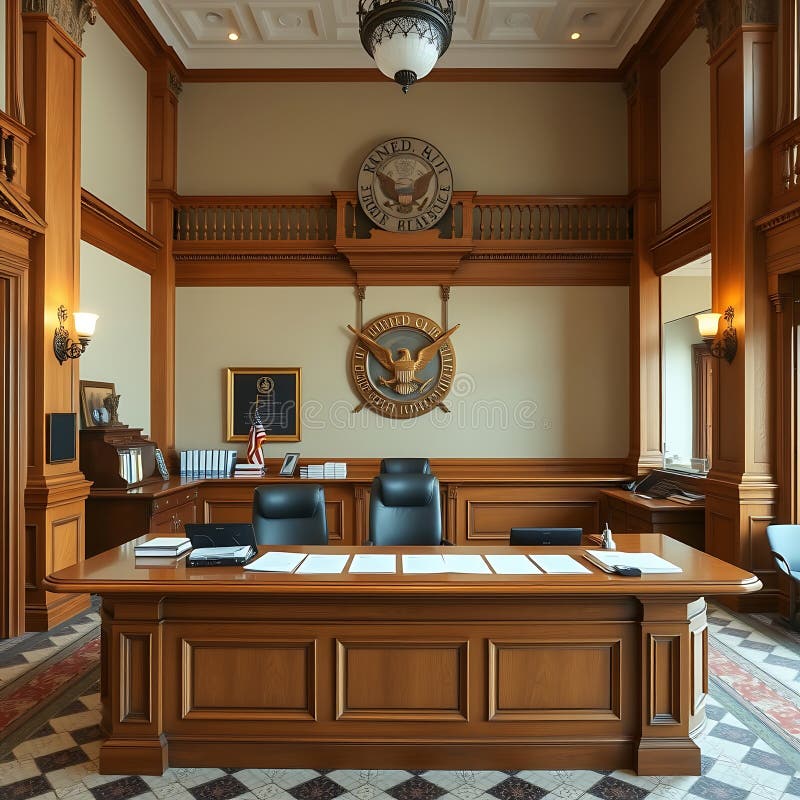 A Reception Desk in a Government Building Featuring Solid Oak Wood ...