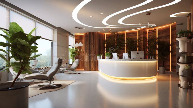 Reception Desk in the Hall of the Office. Generative AI Stock ...