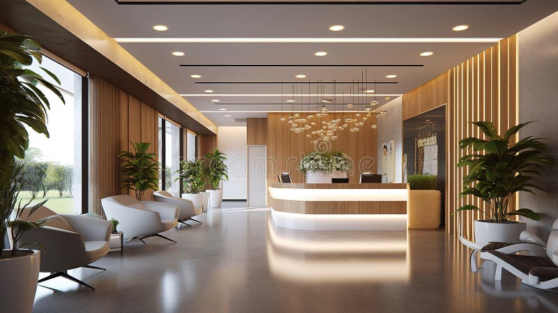 Reception Desk in the Hall of the Office. Generative AI Stock ...