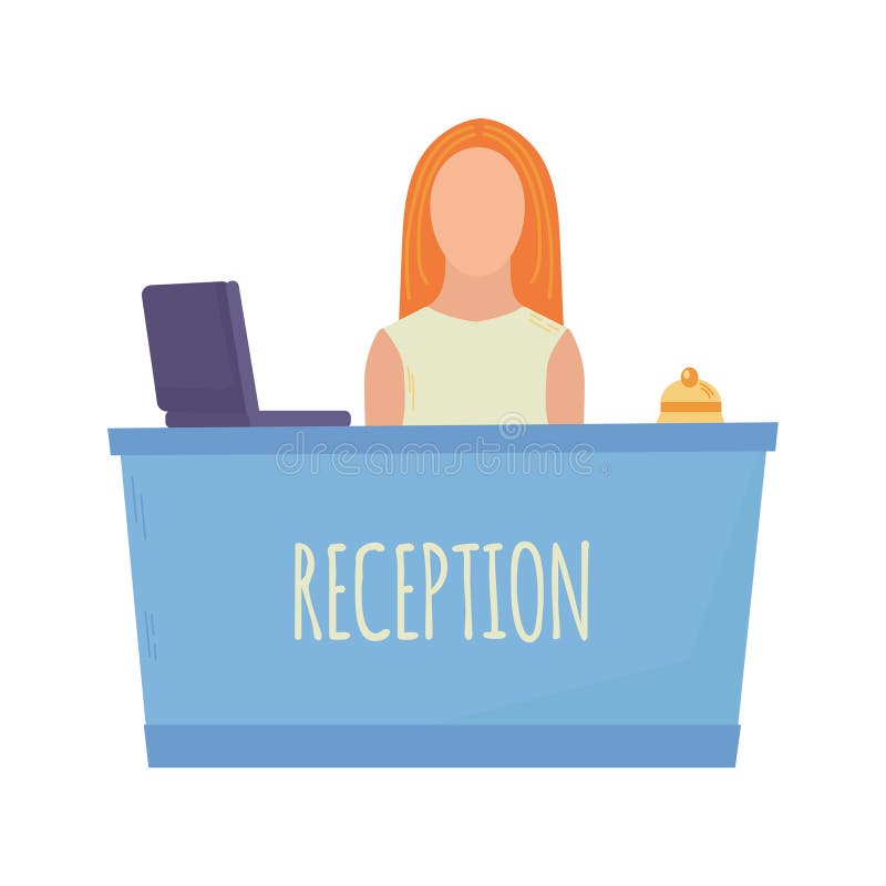 Reception Desk Icon Clipart Logotype Isolated Vector Illustration Stock ...