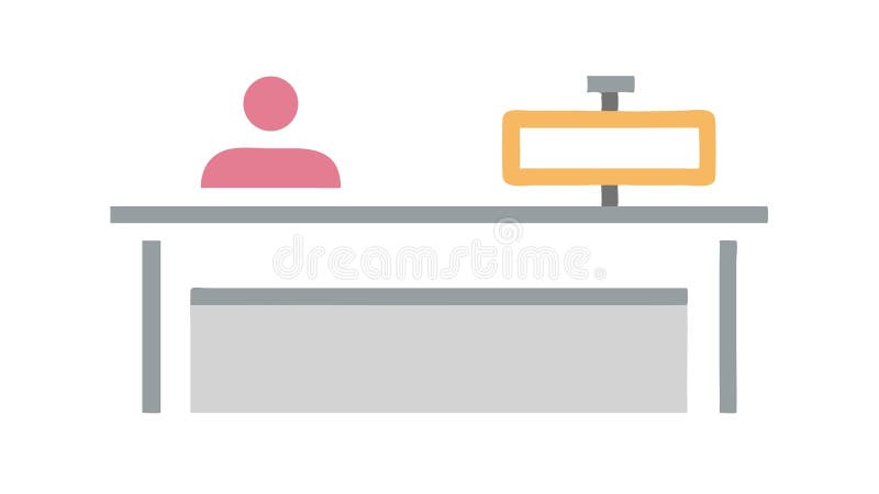 Reception Desk Icon, Customer Service Information Point, Vector Design Generative AI Stock ...
