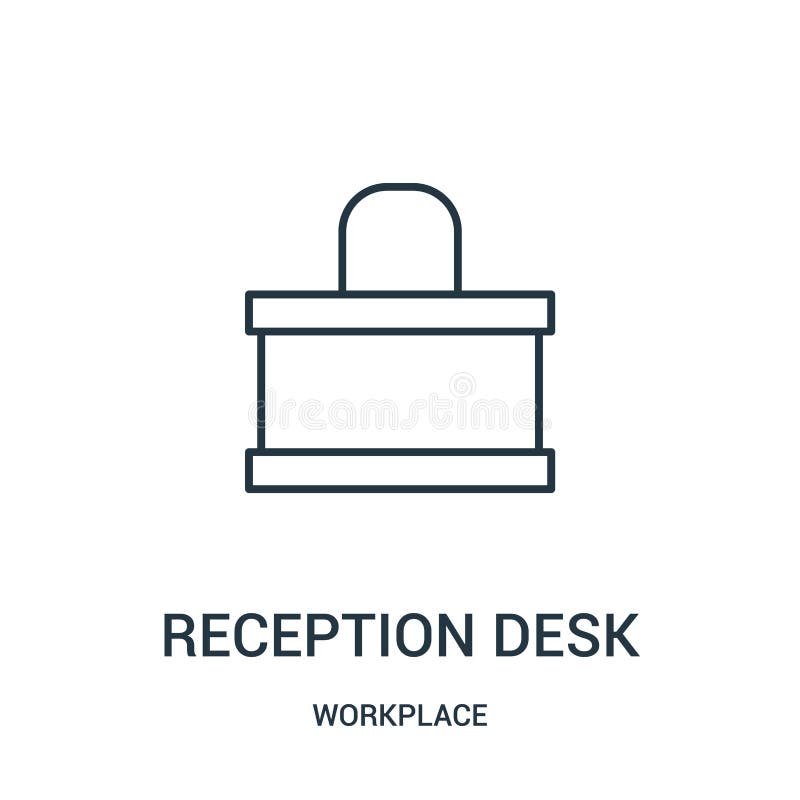 Reception Desk Icon Vector from Workplace Collection. Thin Line ...