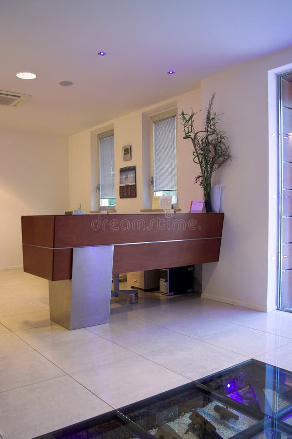 Reception Desk of Modern Office Building Stock Image - Image of decor ...