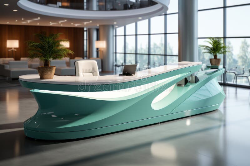Reception Desk in a Modern Office Interior Stock Photo - Image of ...