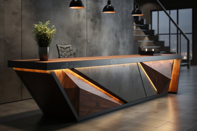 Reception Desk in a Modern Office Interior Stock Photo - Image of ...