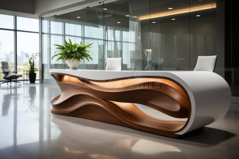 Reception Desk in a Modern Office Interior Stock Illustration ...