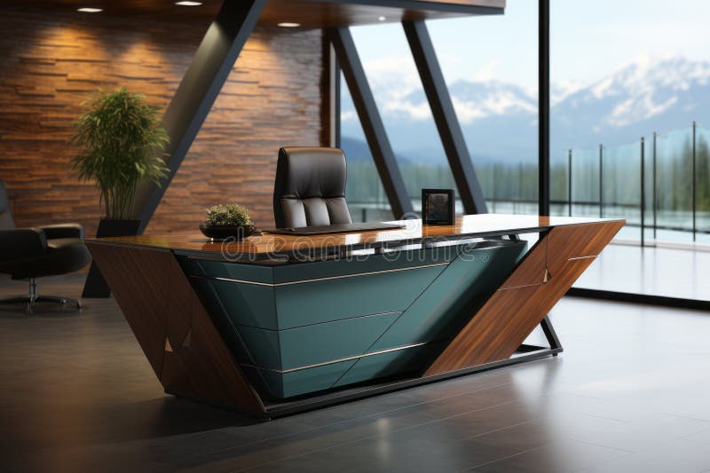 Reception Desk in a Modern Office Interior Stock Illustration ...