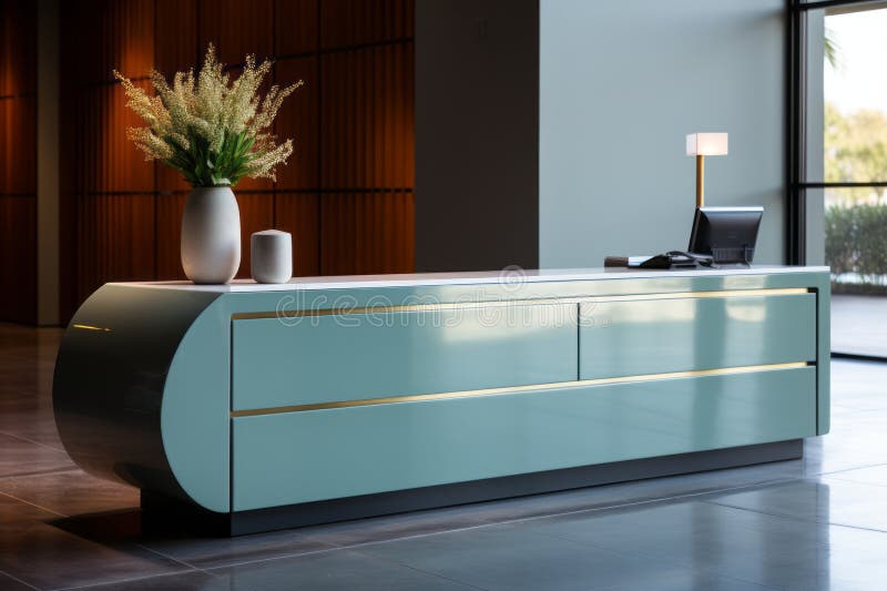 Reception Desk in a Modern Office Interior Stock Illustration ...