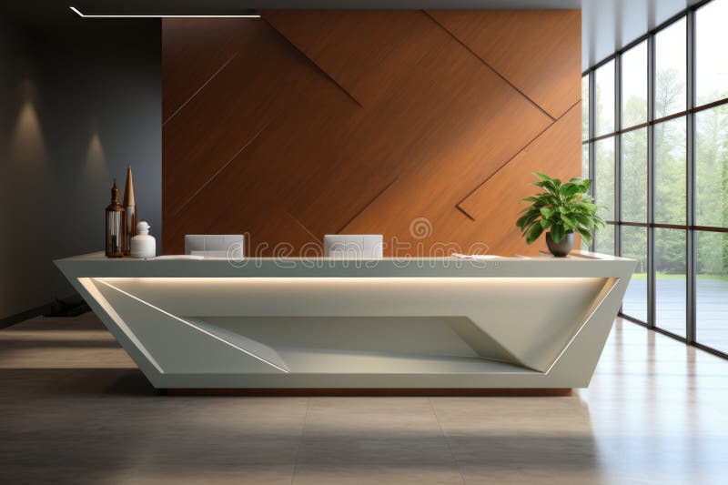 Reception Desk in a Modern Office Interior Stock Illustration ...