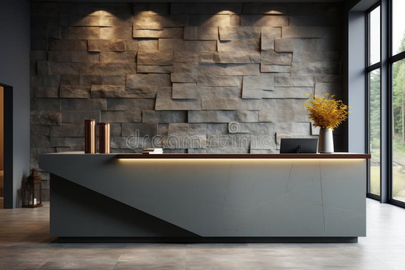 Reception Desk in a Modern Office Interior Stock Image - Image of lobby ...