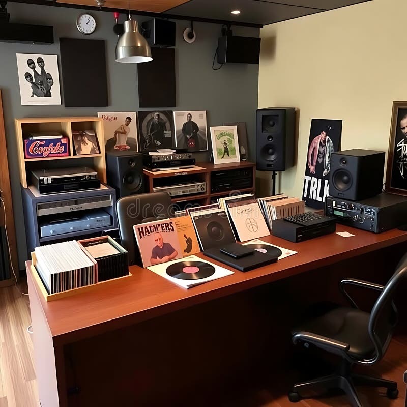 A Reception Desk at a Music Studio Featuring Vinyl Records Sound ...