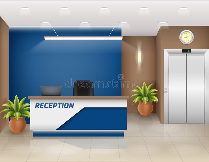 Reception Desk in the Office Workplace of a Manager or Administrator ...