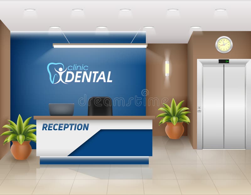 Reception Desk in the Office Workplace of a Manager or Administrator ...