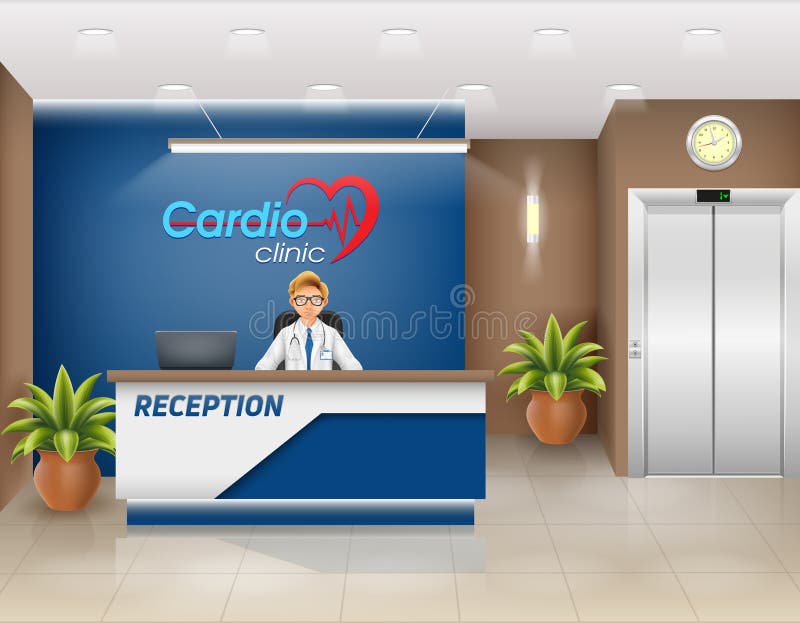 Reception Desk in the Office Workplace of a Manager or Administrator ...