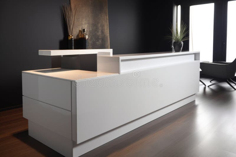 Reception Desk with the Ultimate in Minimalistic Style, Featuring Sleek ...