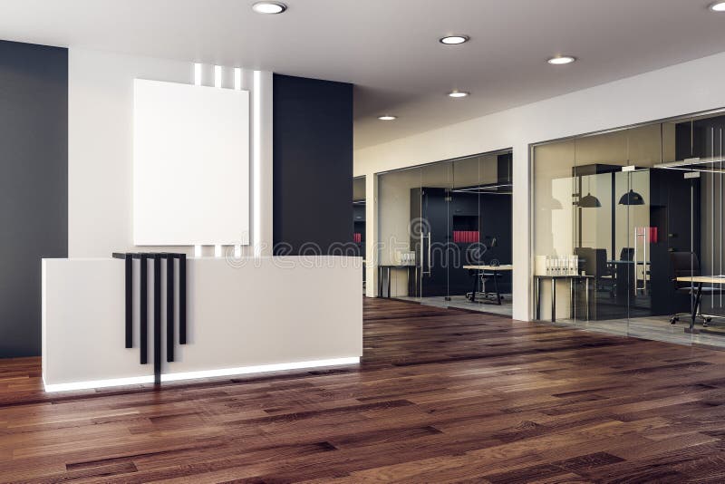 Reception with Empty Banner Stock Image - Image of floor, design: 110673619