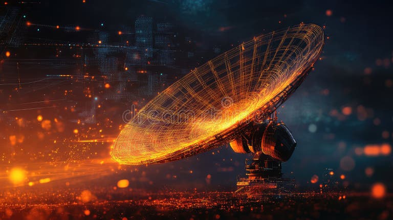 Reception Flickering Tech Satellite Dish Stock Illustration ...