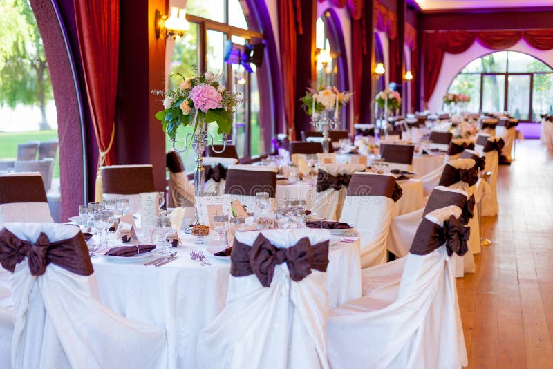 Reception Hall Arrangements Stock Photo - Image of wedding, decoration ...