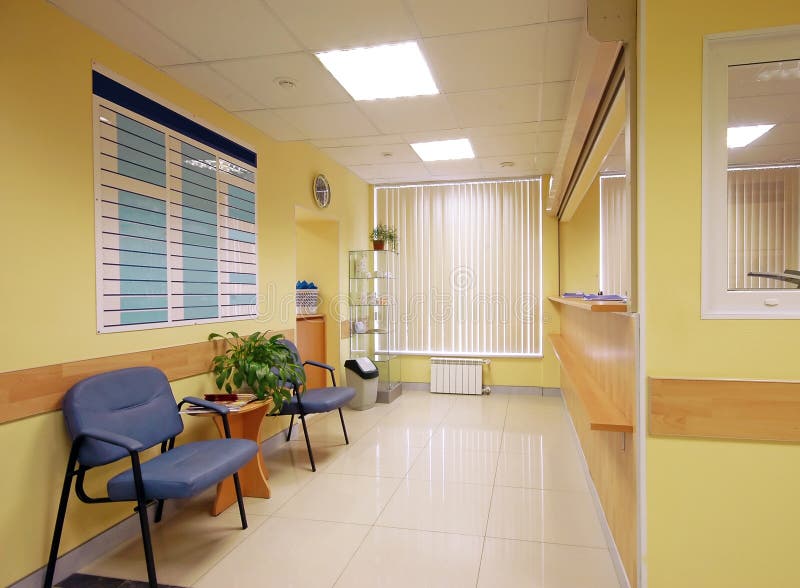 Reception in hospital stock photo. Image of desk, board - 8046630