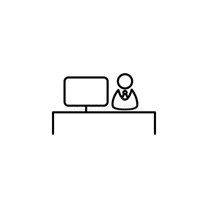 Reception Desk Icon Thin Line Stock Illustrations – 690 Reception Desk ...