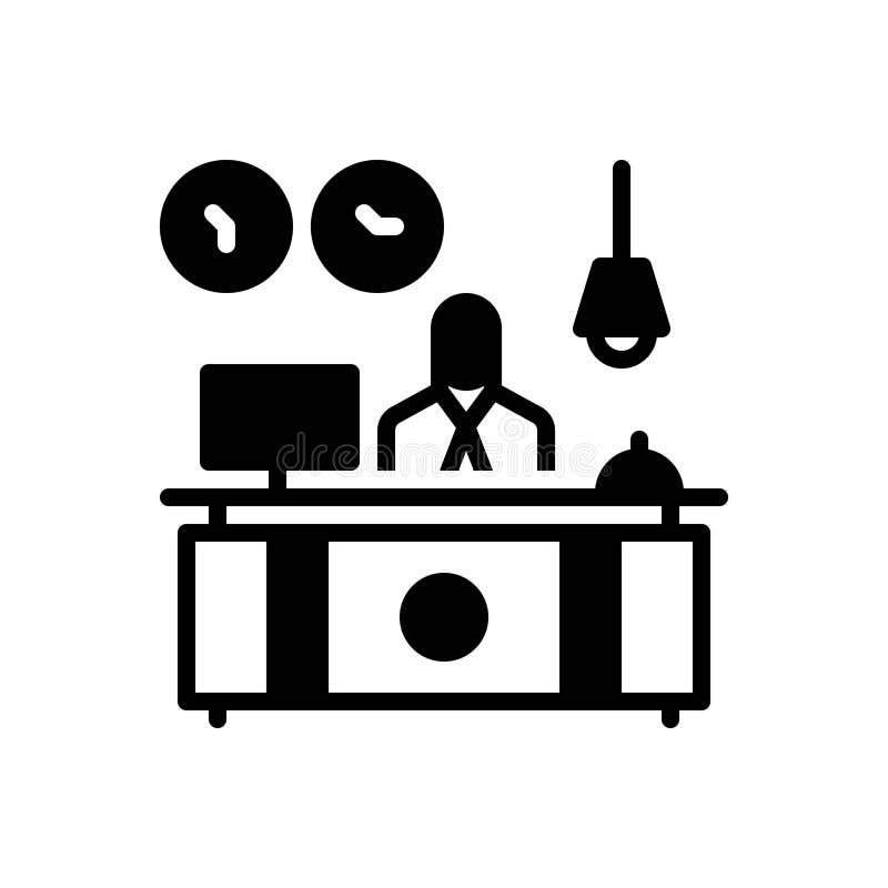 Black Solid Icon for Reception, Lobby and Customer Stock Illustration ...