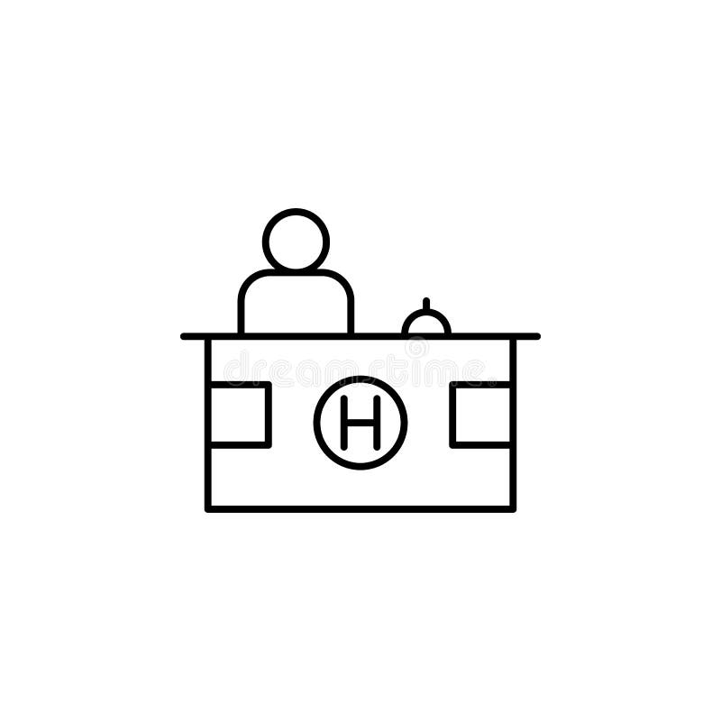 No Reception Icon. Simple Thin Line, Outline Vector of Hotel Service ...