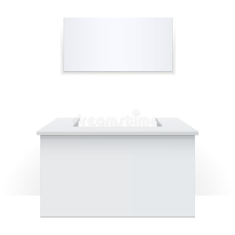 White Reception or Information Desk. Stock Vector - Illustration of ...