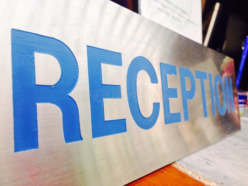 Reception label stock photo. Image of reception, sign - 42876744