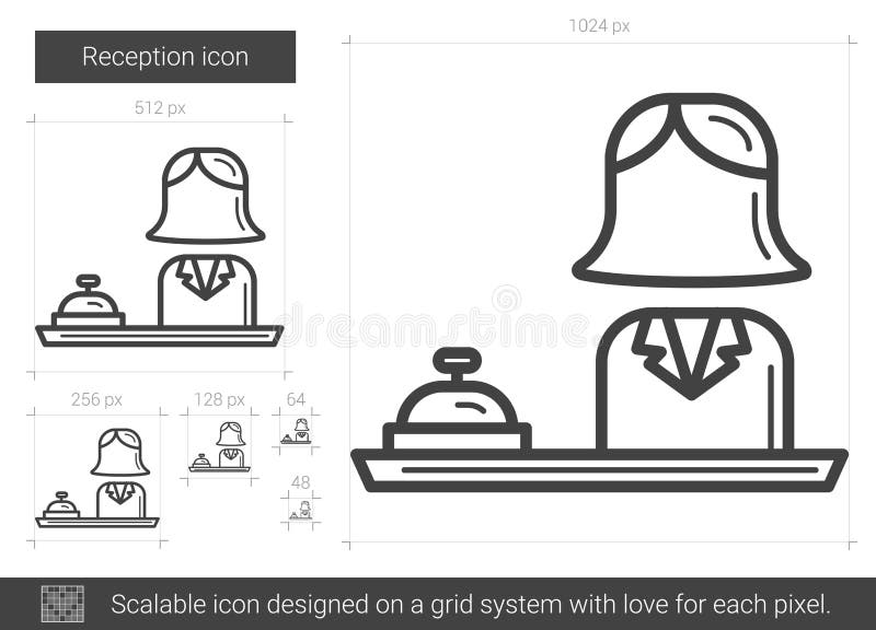 Reception line icon. stock vector. Illustration of profession - 93881886