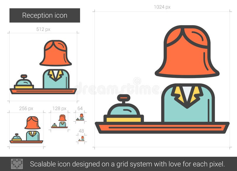 Reception line icon. stock vector. Illustration of hotel - 95108732