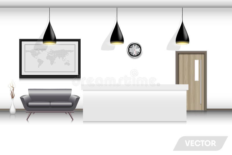 Reception Lobby and Interior Decorative Design, Vector, Illustra Stock ...