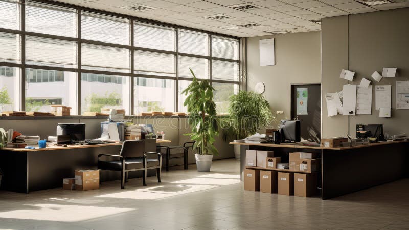 Reception office empty stock illustration. Illustration of table ...