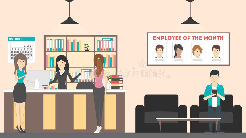 Reception at office. stock vector. Illustration of business - 91654888