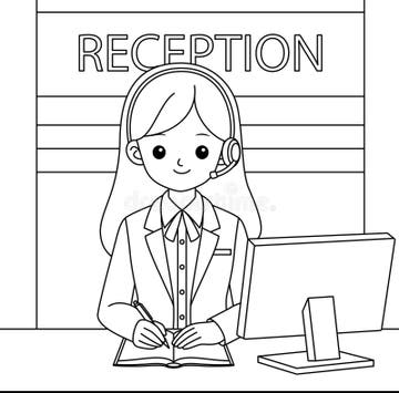 Reception Outline Coloring Page. Labor Day Illustration Stock Vector ...