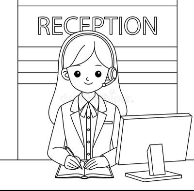 Reception Outline Coloring Page. Labor Day Illustration Stock Vector ...