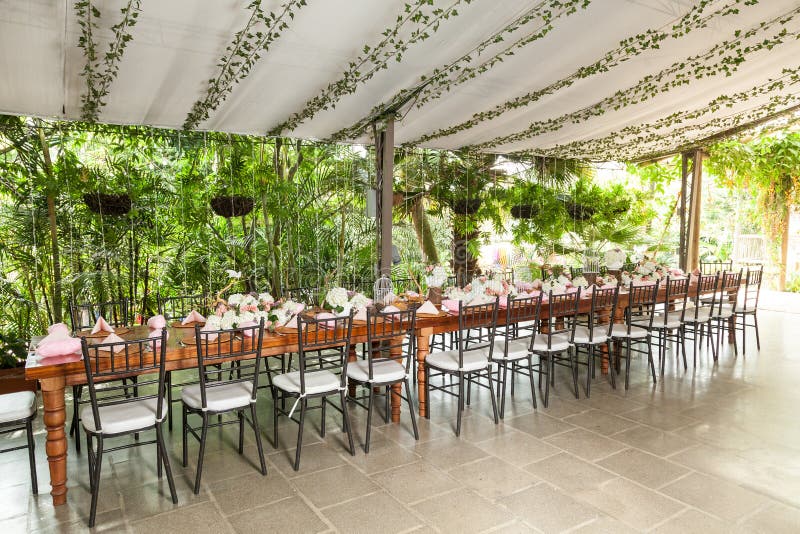 Reception Room, Decorated Table for the Party Stock Image - Image of ...