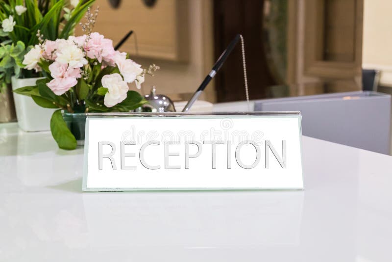 Reception sign stock image. Image of reservation, beautiful - 83358743