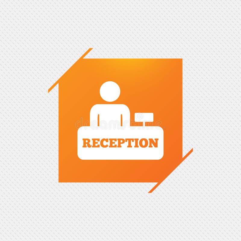 Reception Sign Icon. Hotel Registration Table. Stock Vector ...