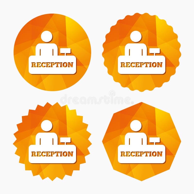 Reception Sign Icon. Hotel Registration Table. Stock Vector ...